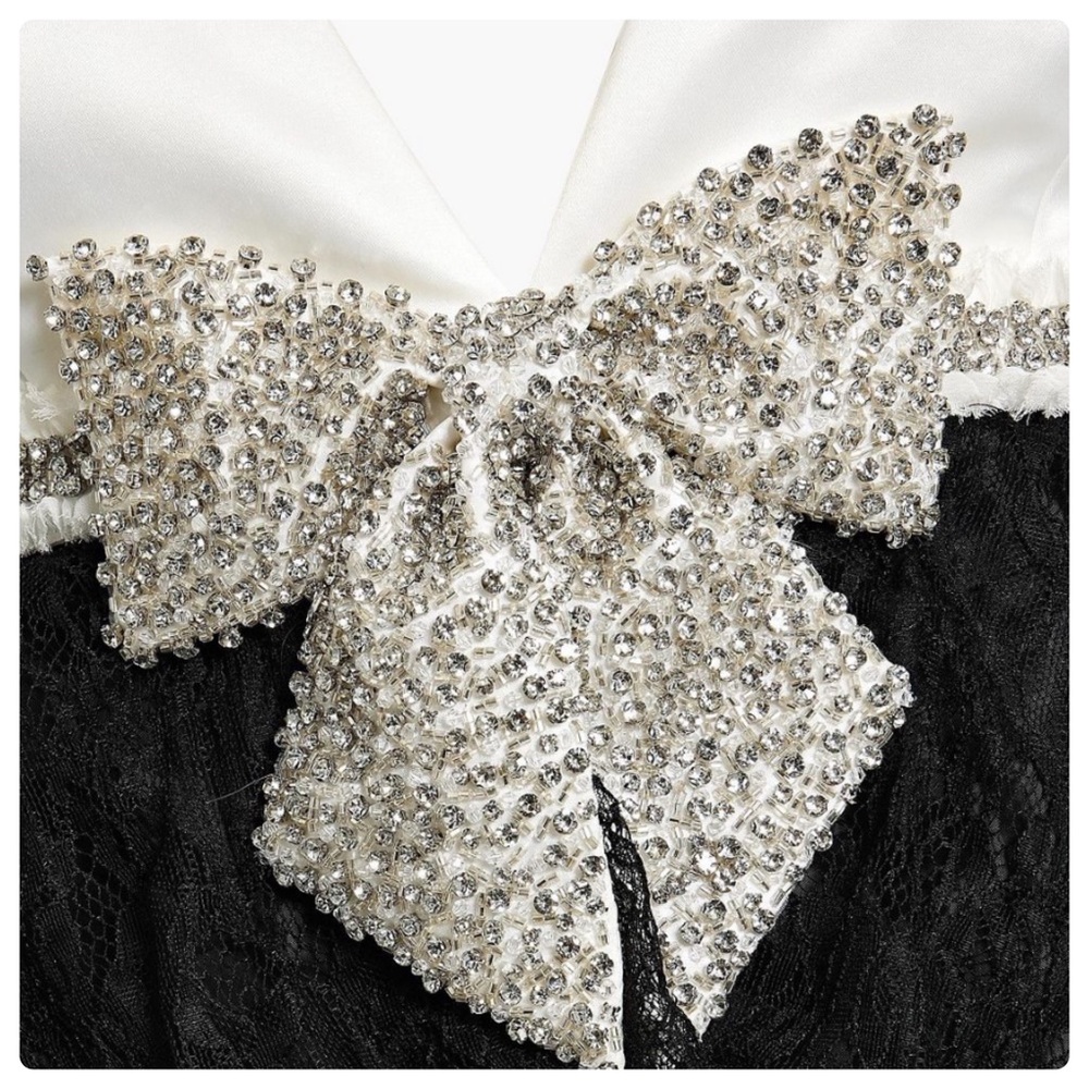 Alice + Olivia Cairo Embellished Bow Mini Dress - Gem